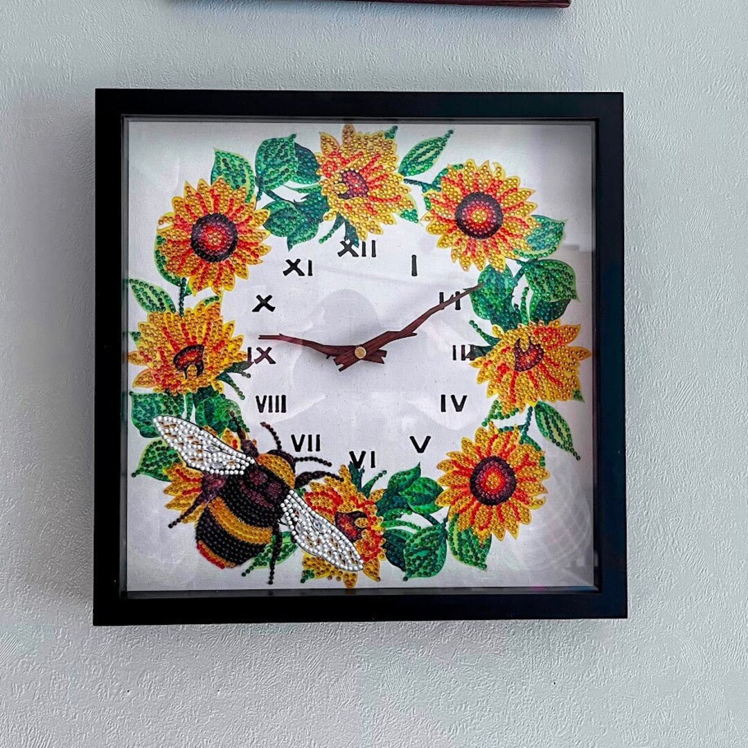 Sunflower and Bumblebee Clock - Etsy