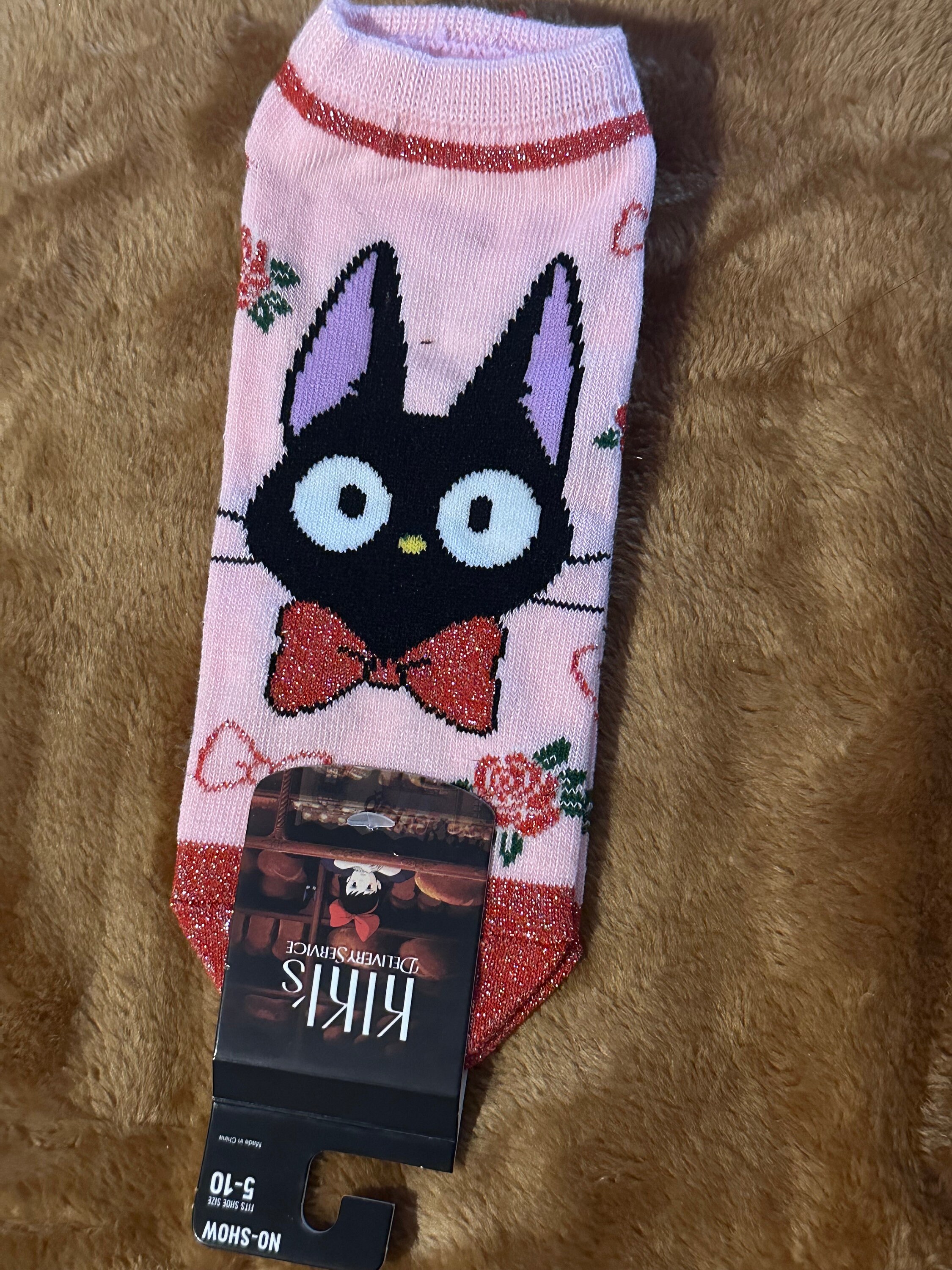 Studio Ghibli Kiki's Delivery Service Jiji Glitter No-show Socks - Etsy