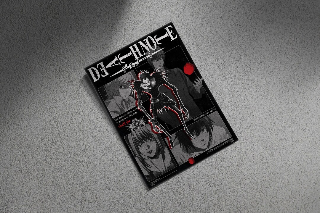Death Note Fan Art Poster: Anime Wall Decor, Ryuk & Light Yagami Print ...