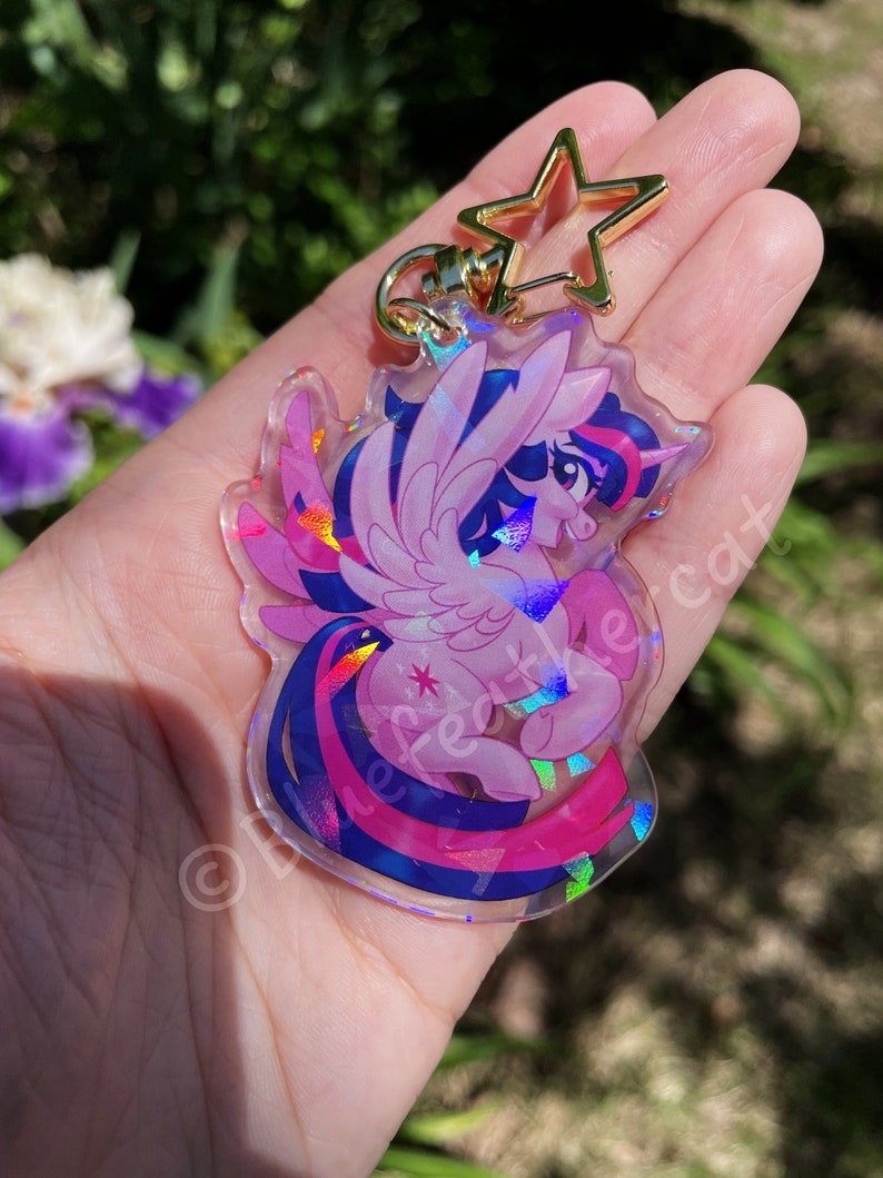 Twilight Sparkle MLP Holographic Acrylic 2.5 Charm Keychain - Etsy UK
