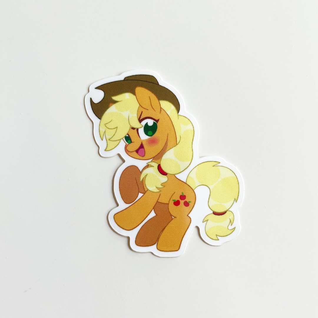 Applejack MLP Chibi 2" Glossy Vinyl Sticker - Etsy