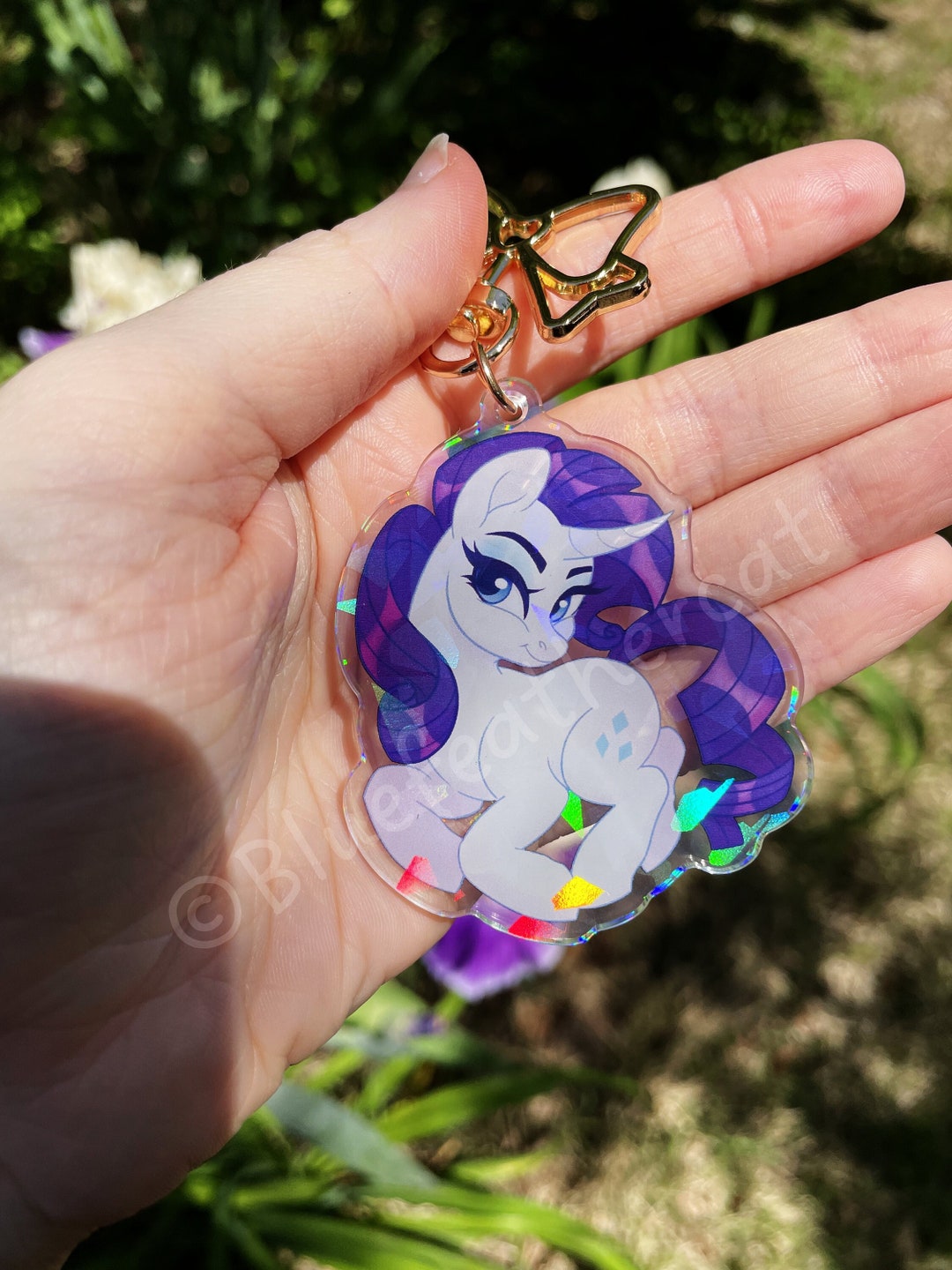 Rarity MLP Holographic Acrylic 2.5" Charm Keychain - Etsy