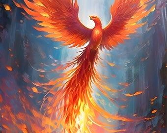 Rise of the Phoenix Golden Phoenix Poster Phoenix Print Goddess Print ...