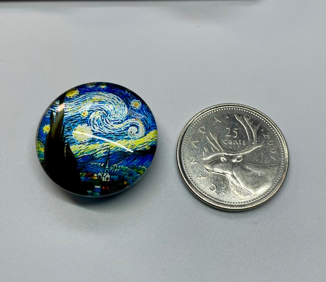 Set of Four Beautiful Van Gogh Glass Magnets, Fridge Magnets, Cover ...