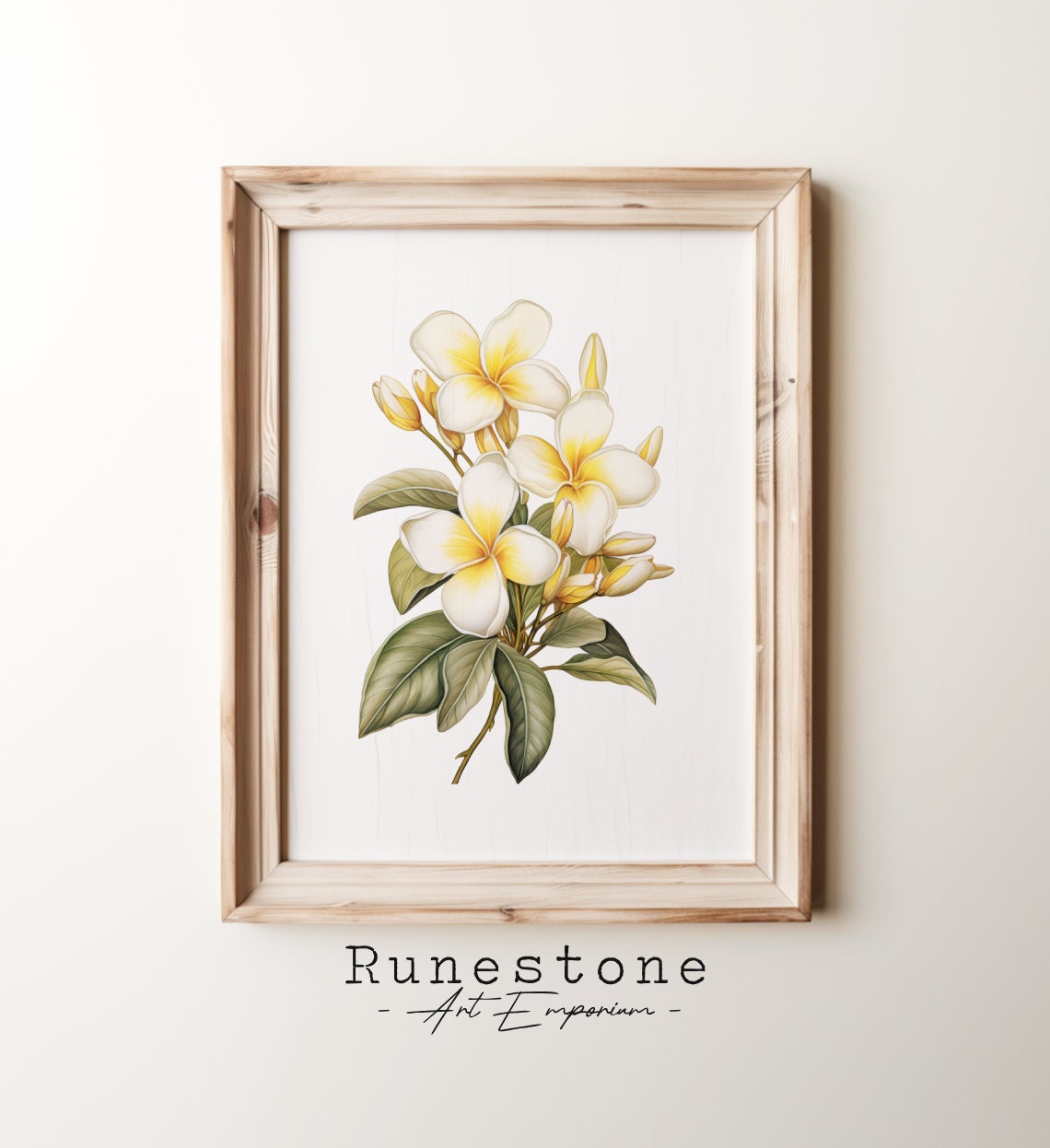 Vintage Frangipani Flower Sketch Print | Floral Boho Wall Art ...