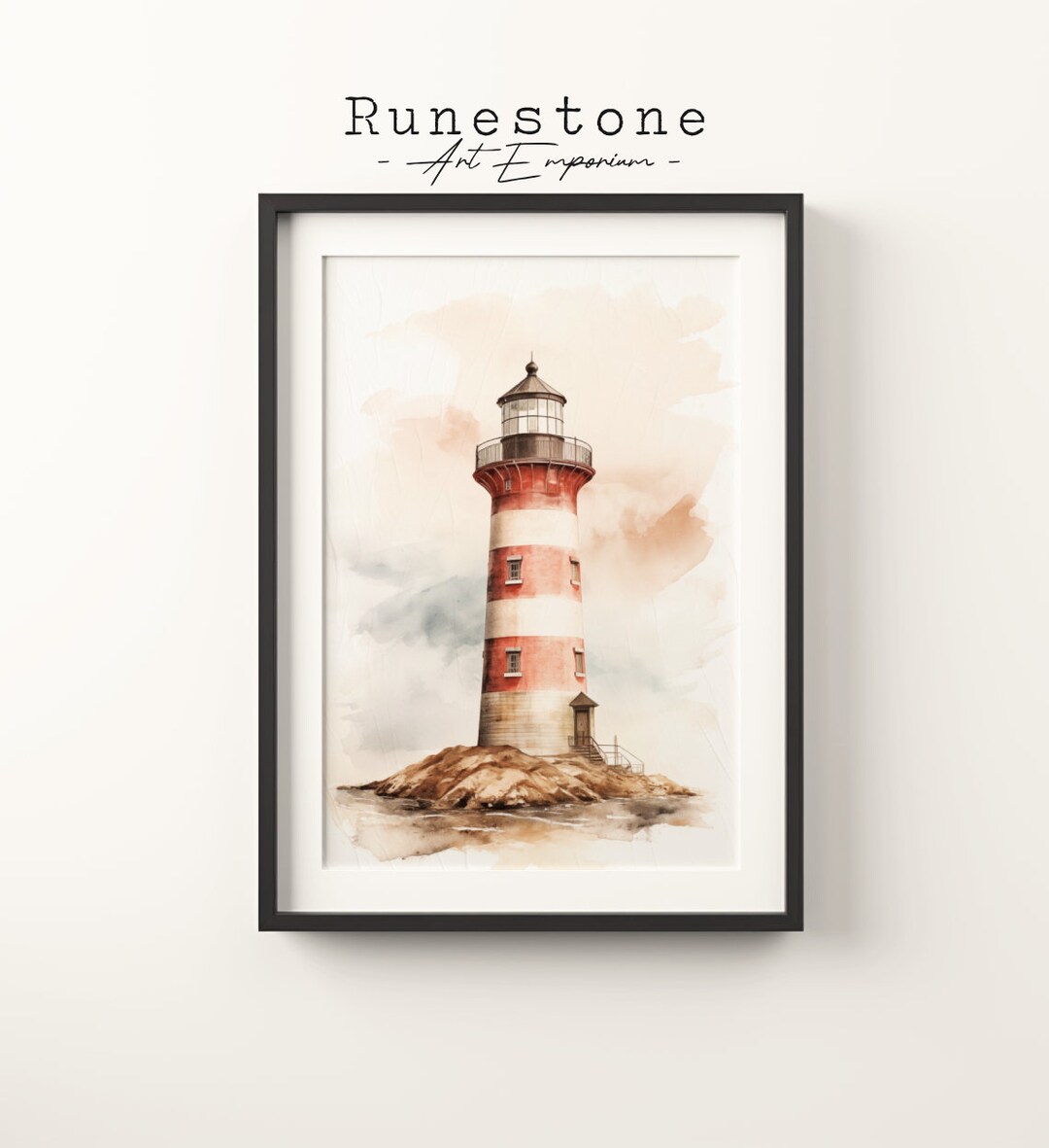 Vintage Lighthouse Sketch Print | Nautical Seaside Wall Art | Bohemian ...