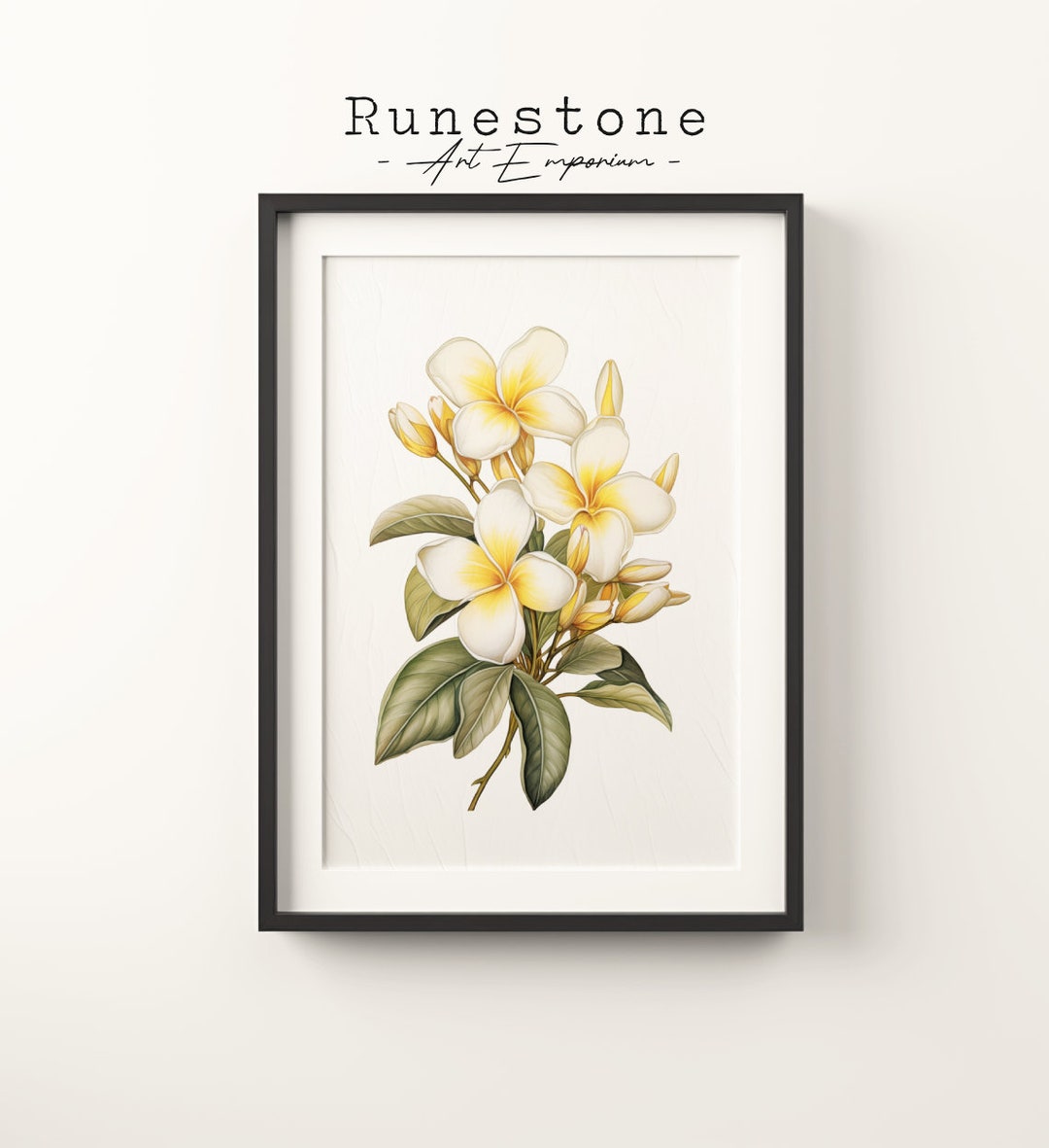 Vintage Frangipani Flower Sketch Print | Floral Boho Wall Art ...