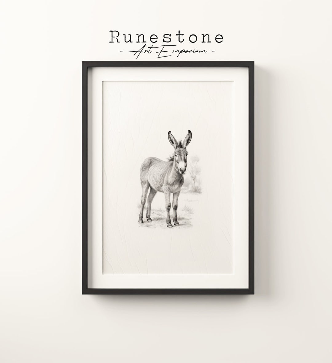 Vintage Donkey Sketch | Donkey Wall Art | Minimalist Wall Art | Hand ...