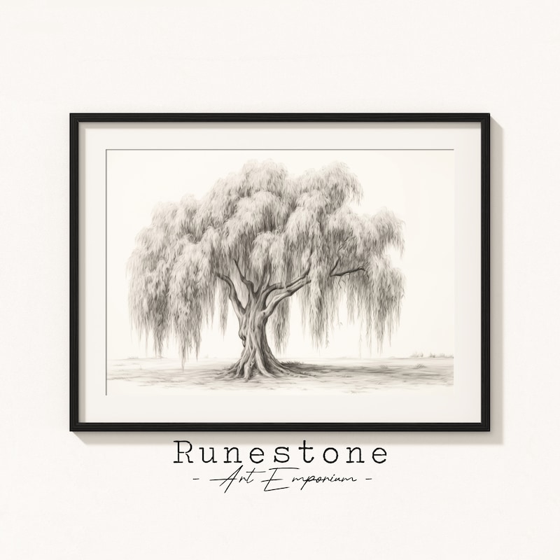 Tree Drawing Digital Art - Etsy