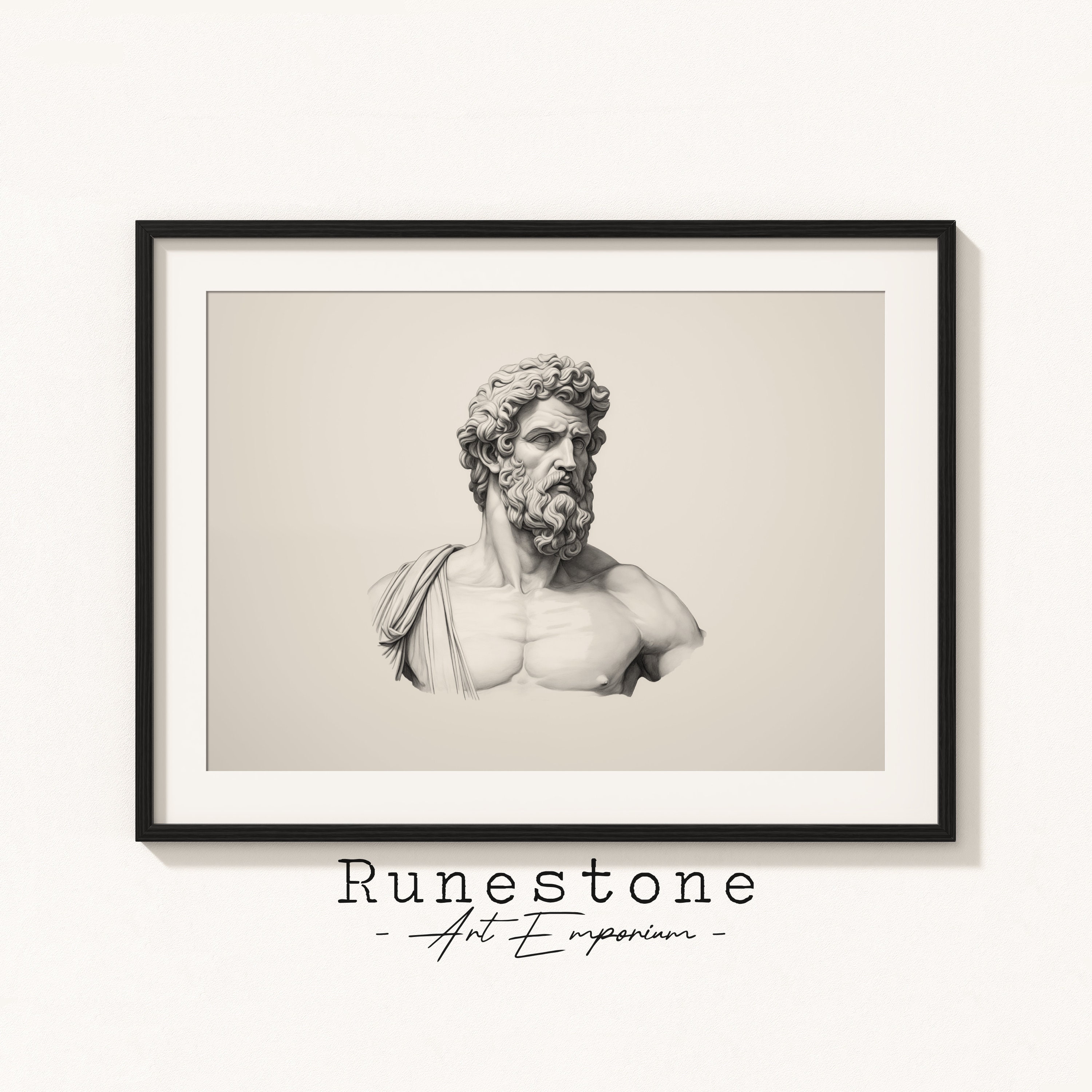 Greek Marble Statue Illustration | Ancient Sculpture Sketch | Minimal ...