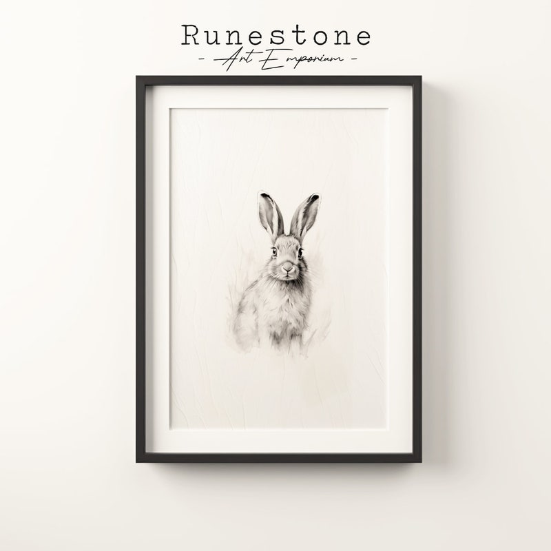 Rabbit Drawing - Etsy