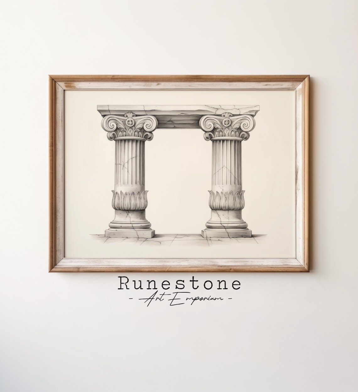 Ancient Greek Pillars | Architecture Sketch | Minimal Wall Art ...
