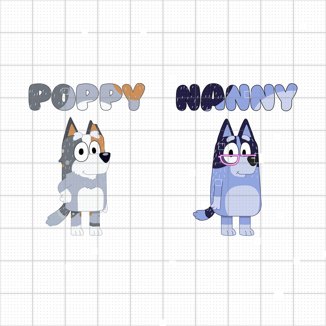 Bluey Dad Granny Png File, Bluey Poppy Day Png, Bluey Png Bundle, Blue ...
