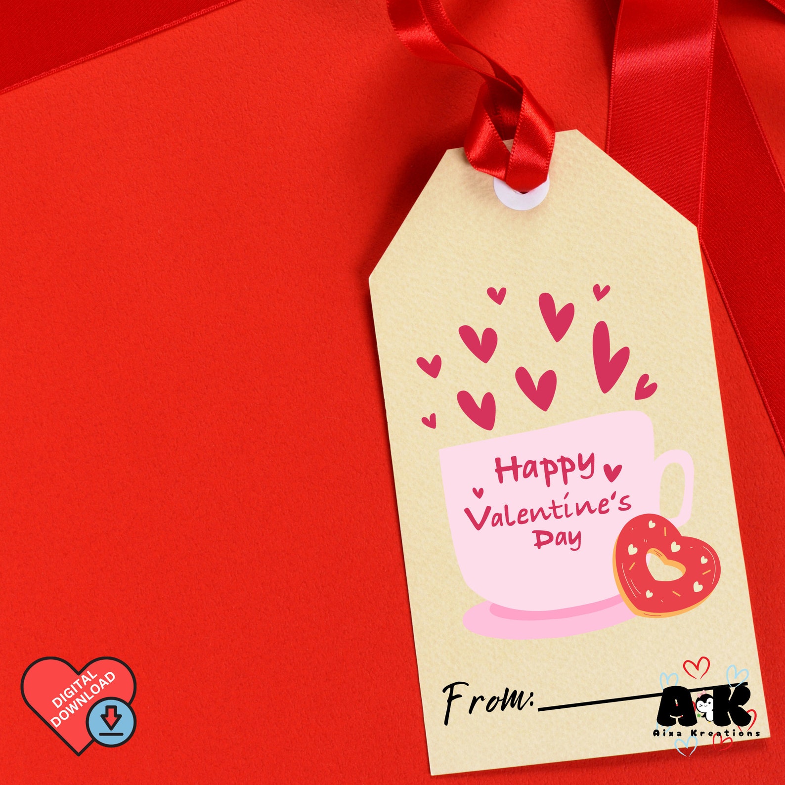 Valentines Printable Gift Tag Valentines Gift Tag Printable Valentines ...