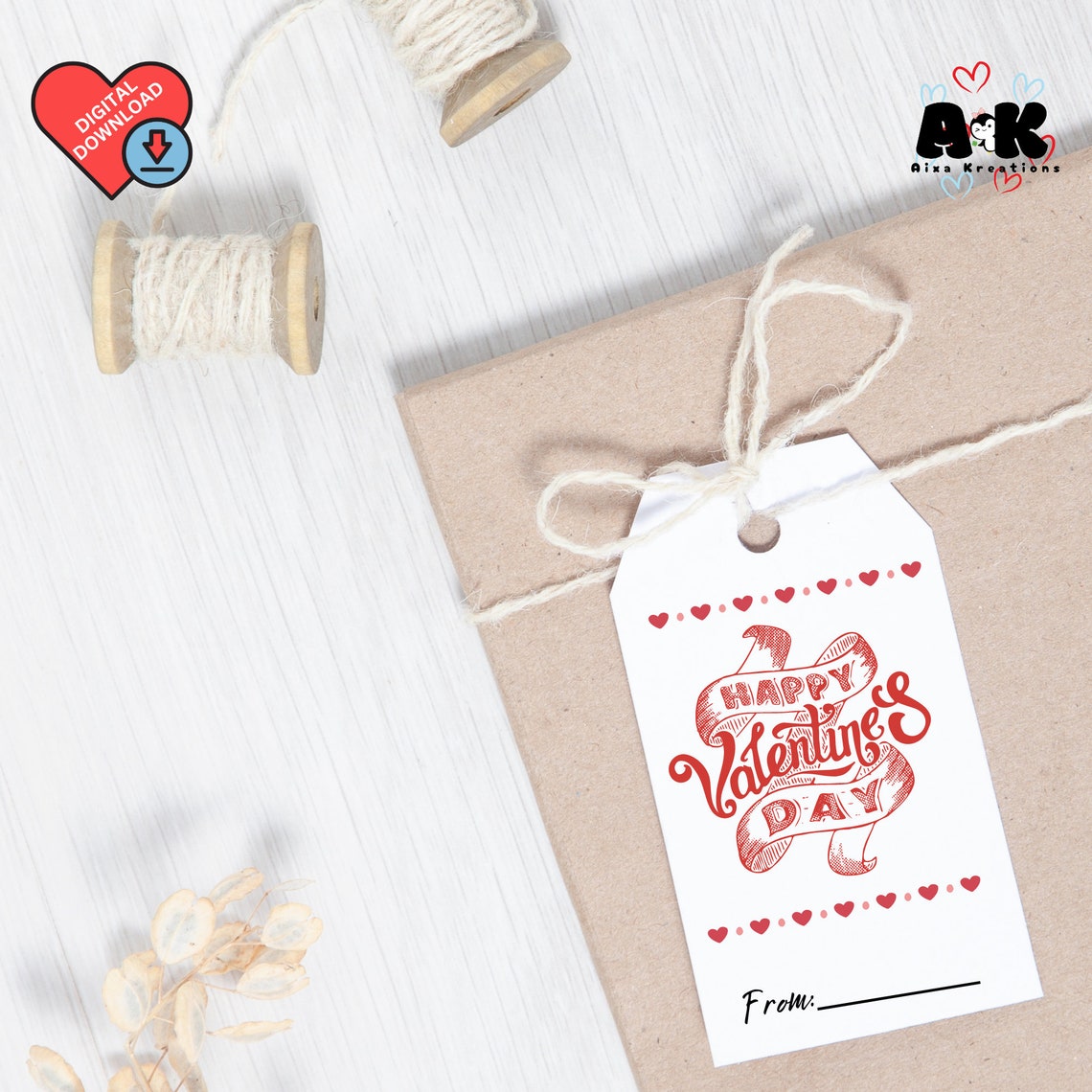 Valentines Printable Gift Tag Valentines Gift Tag Printable Valentines ...