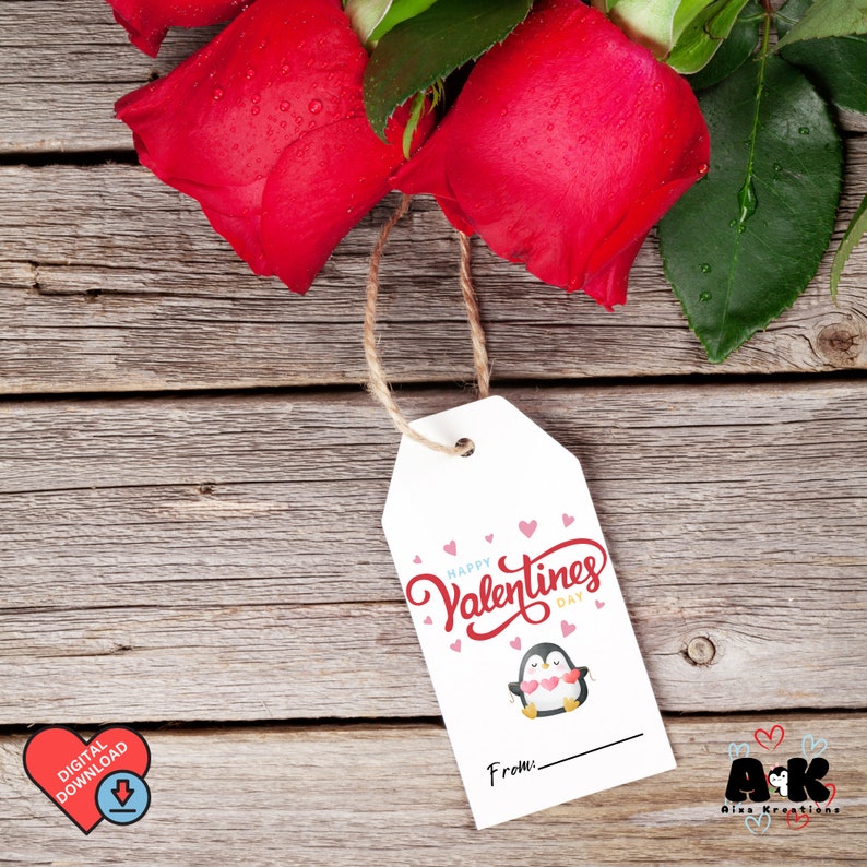 Valentines Printable Gift Tag Valentines Gift Tag Printable Valentines ...