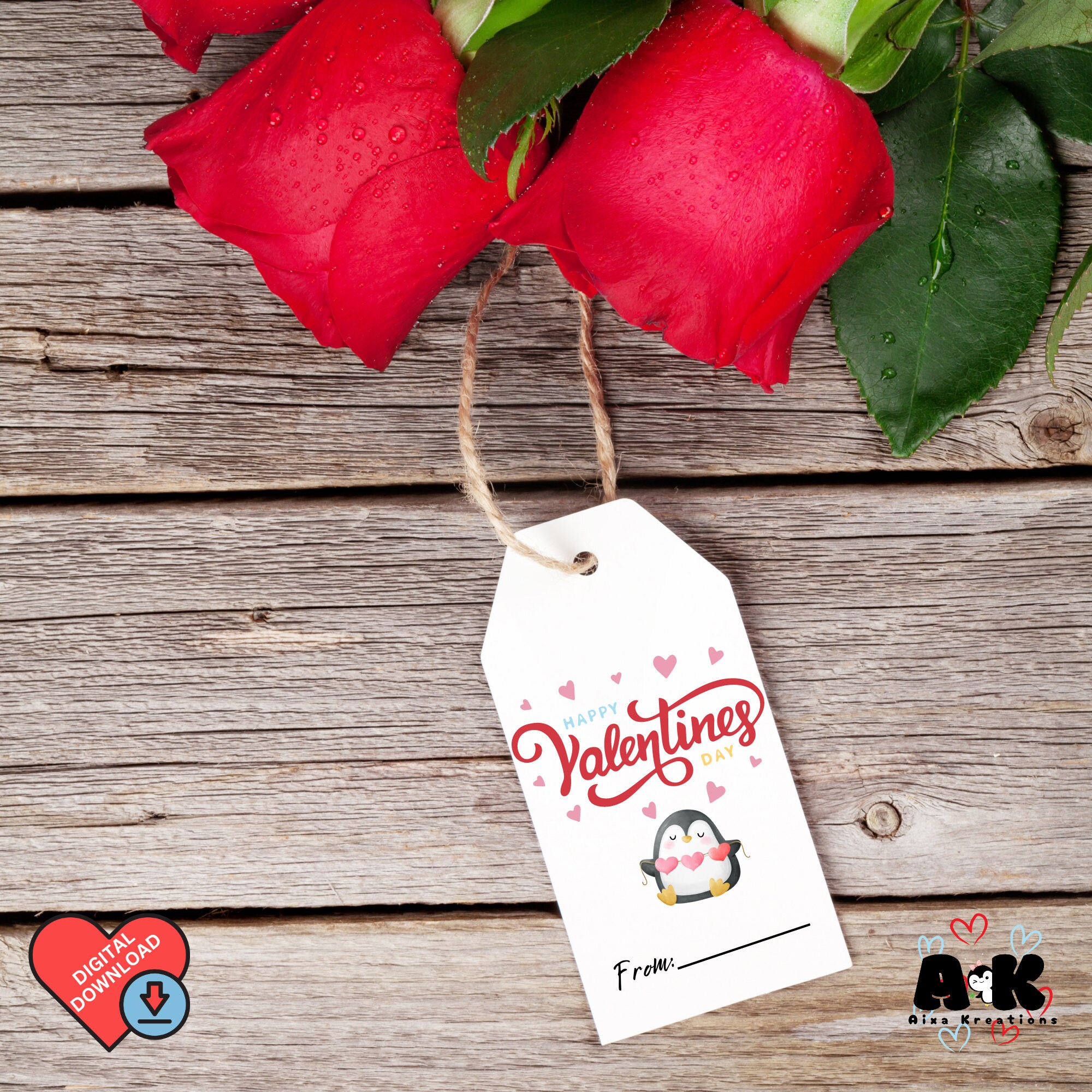 Valentines Printable Gift Tag Valentines Gift Tag Printable Valentines ...