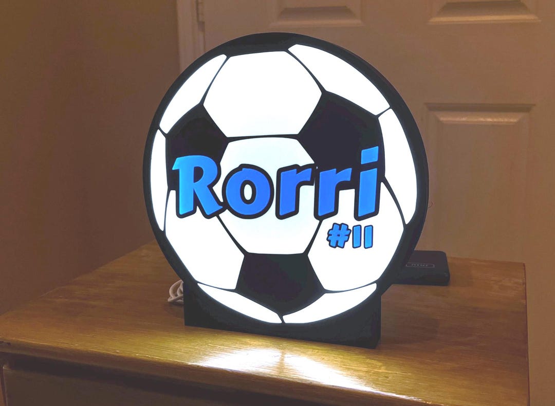 Personalized Soccer Lightbox | Custom Soccer LED Sign - Etsy