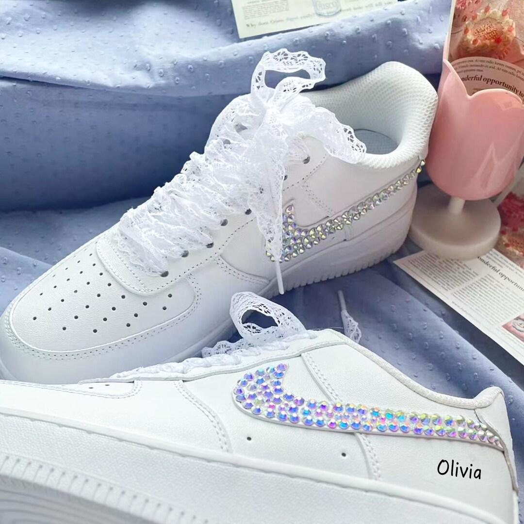 Lace Wedding Sneakers, Crystal Bridal Shoes, Sparkly Rhinestone Kicks ...