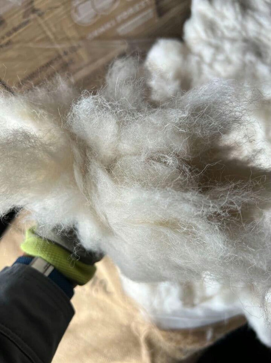FELTING Natural Fiber Sheep Wool WASHED Stuffing Insulation Filling 4 ...