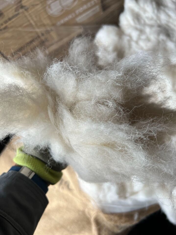 FELTING Natural Fiber Sheep Wool WASHED Stuffing Insulation Filling 4 ...