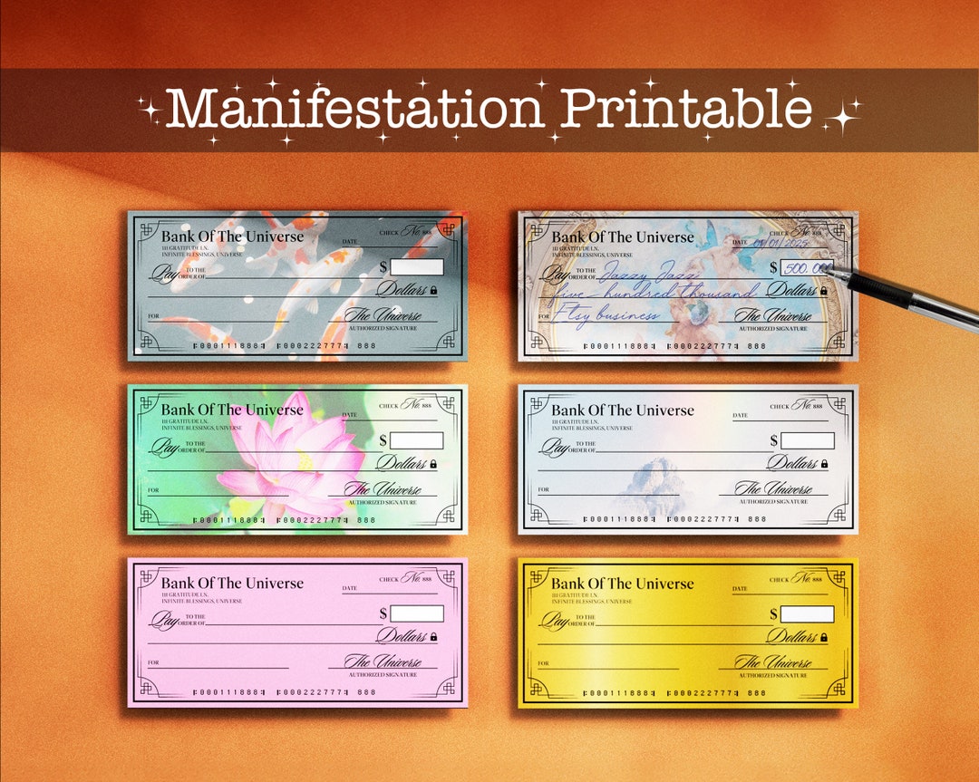 Abundance Manifestation Checks: Instant Download PDF for Money ...