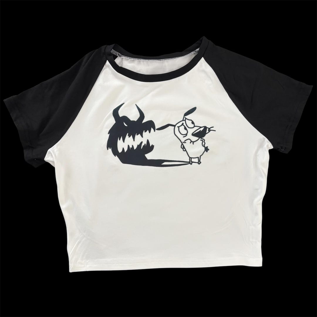 Pink Paranoid Dog Comedy Horror Cropped Baby Tee - Etsy