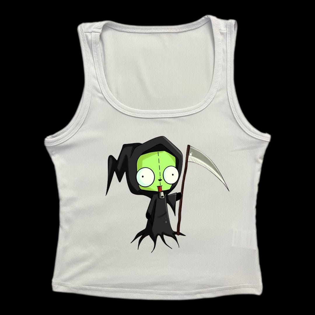 Grim Reaper Kawaii Green Robot Dog Emo Scene Tank Top - Etsy