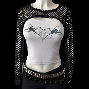 Spiders Web Heart Emo Goth Cropped Tank Top - Etsy