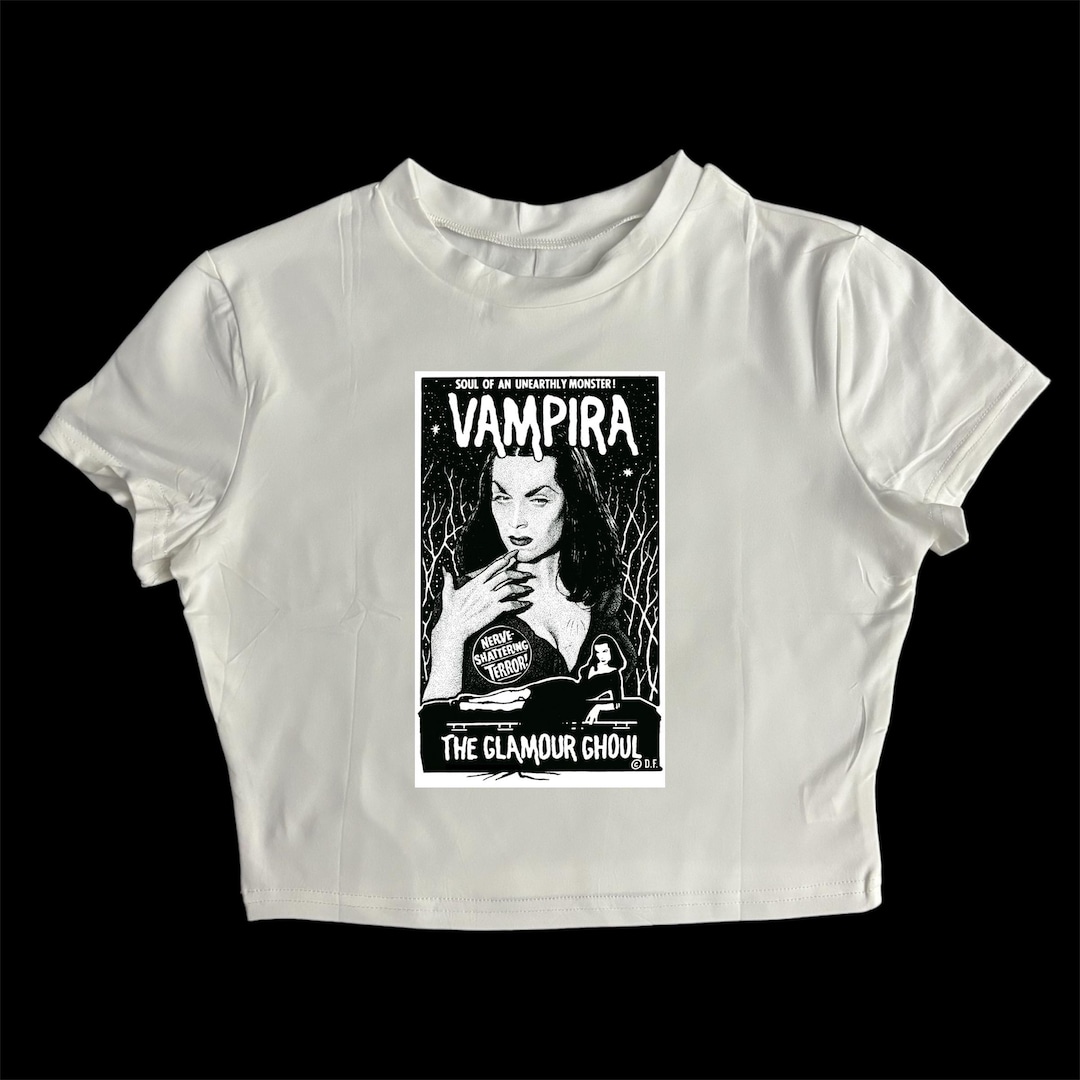 Vintage Horror Gothic Glamour Vamptress Cropped T Shirt - Etsy