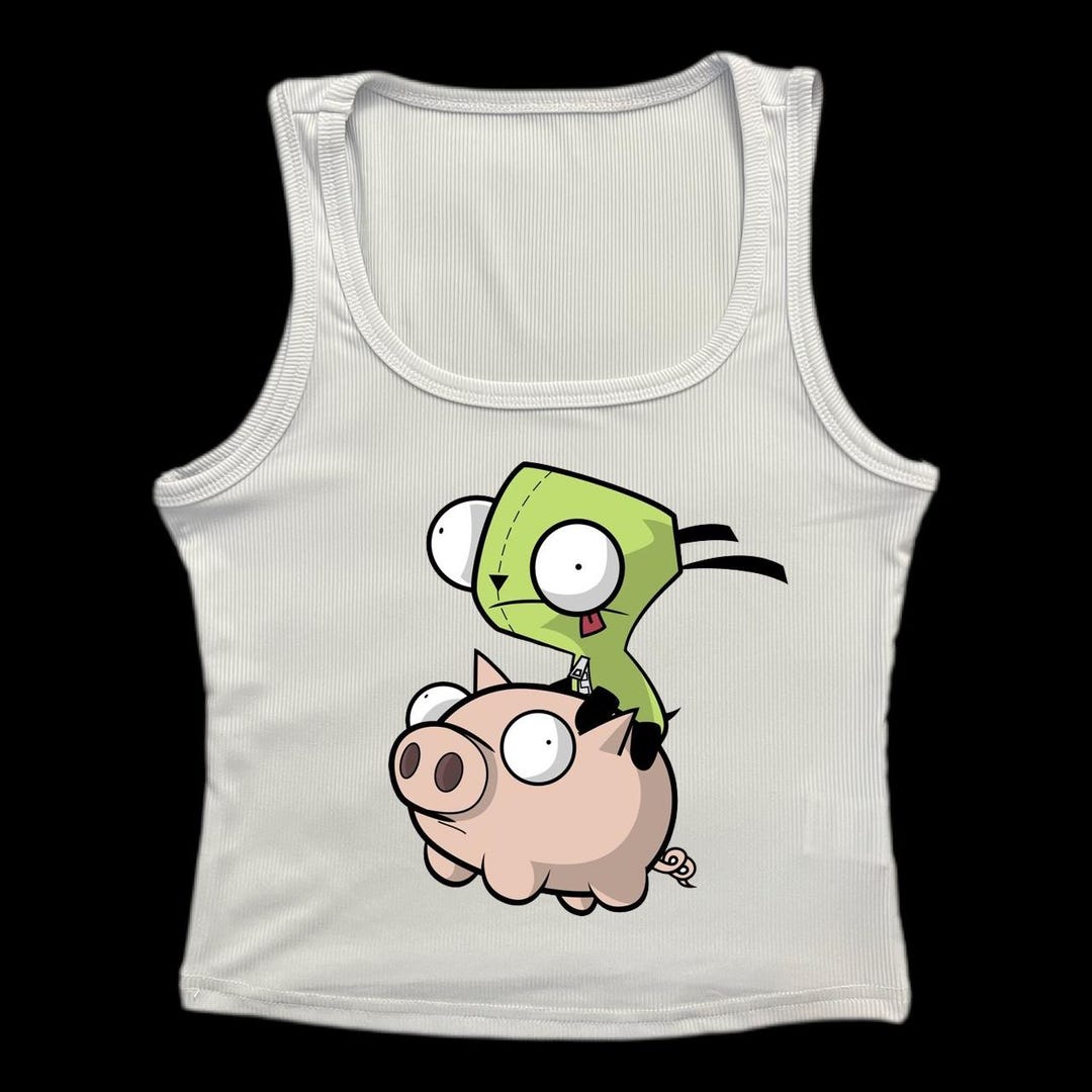 Flying Piggy Green Kawaii Robot Dog Emo Scene Tank Top - Etsy
