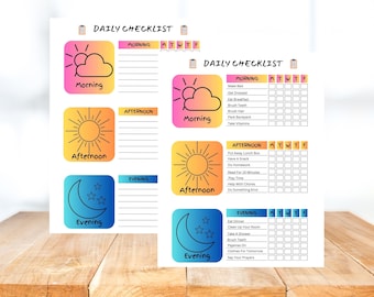 Printable Checklist for Kids / Morning and Bedtime Routines/ Chore ...