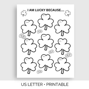 St. Patrick's Day Printable, Shamrock Printable, I'm Lucky Because ...