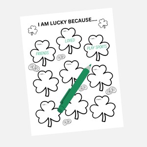 St. Patrick's Day Printable, Shamrock Printable, I'm Lucky Because ...