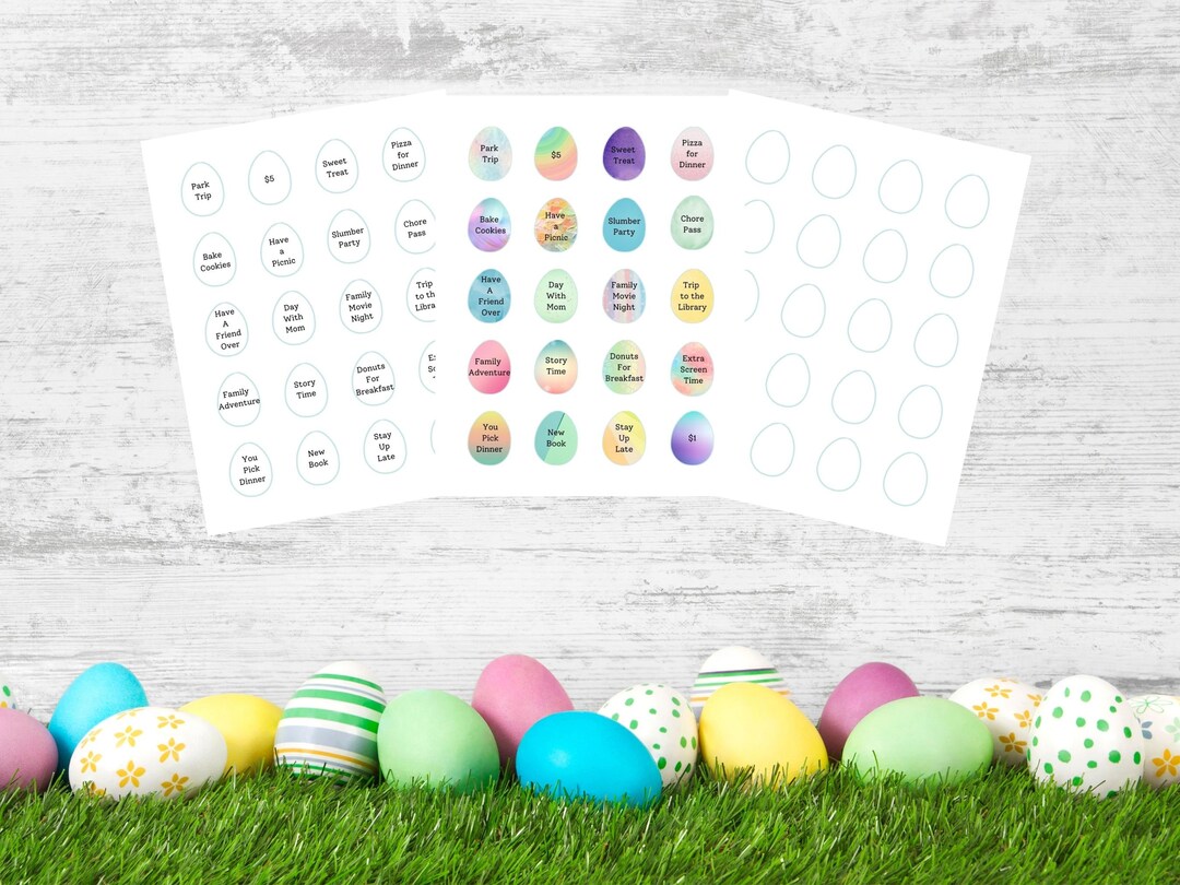Easter Egg Tokens, Egg Stuffers, Printable Egg Fillers, Egg Hunt - Etsy