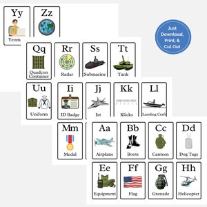 Military Alphabet Flashcards, Vocabulary Words, Educational Military - Etsy