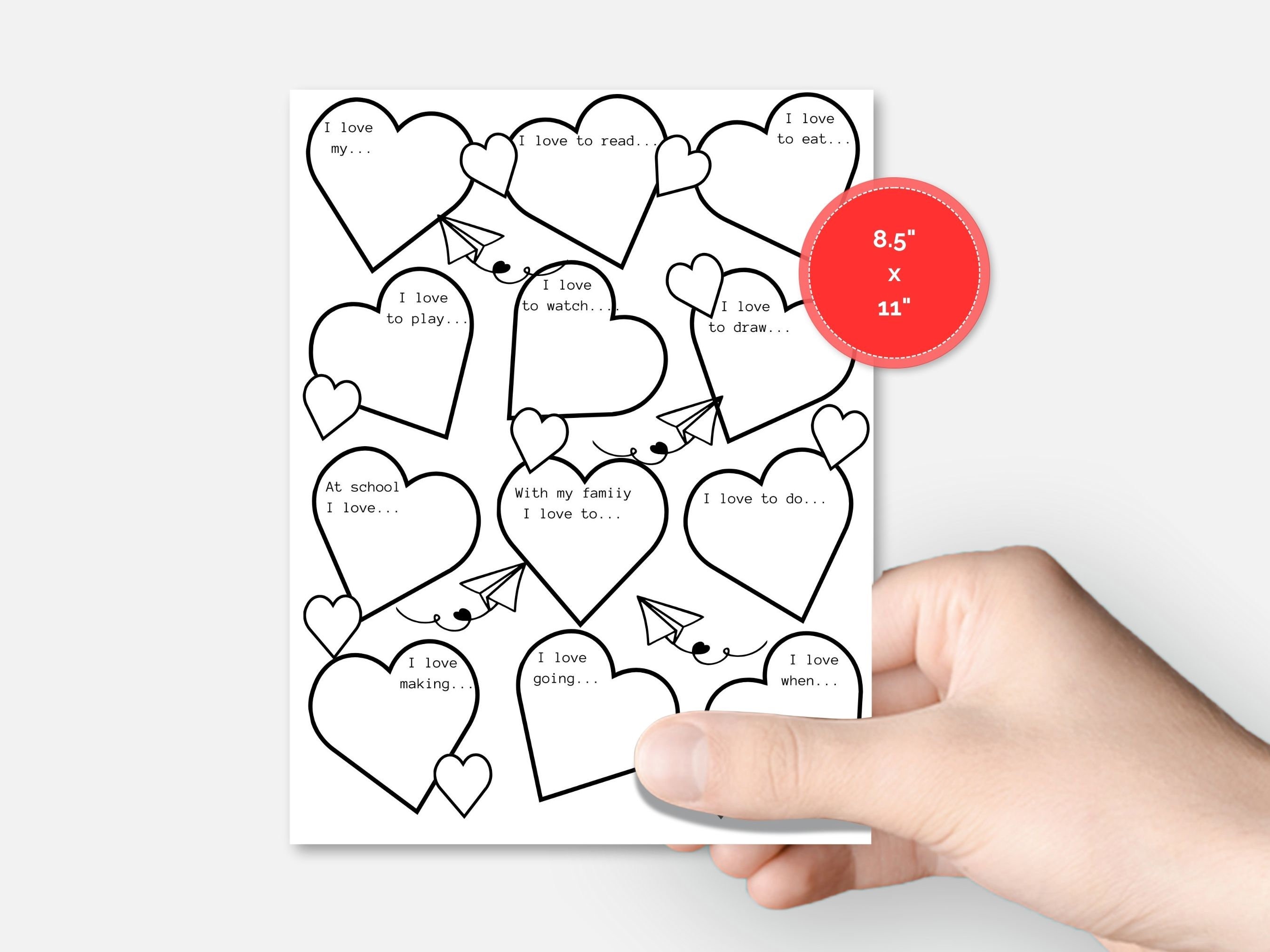 Things I Love Worksheet, Valentine's Day Printable, What I Love Most ...