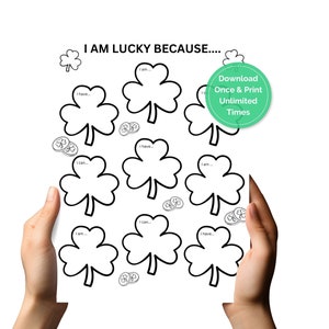 St. Patrick's Day Printable, Shamrock Printable, I'm Lucky Because ...