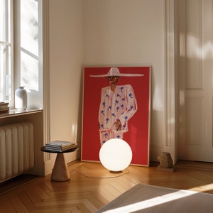 Vintage Western Wall Art for Living Room Funky Cowboy Poster Red Wall ...