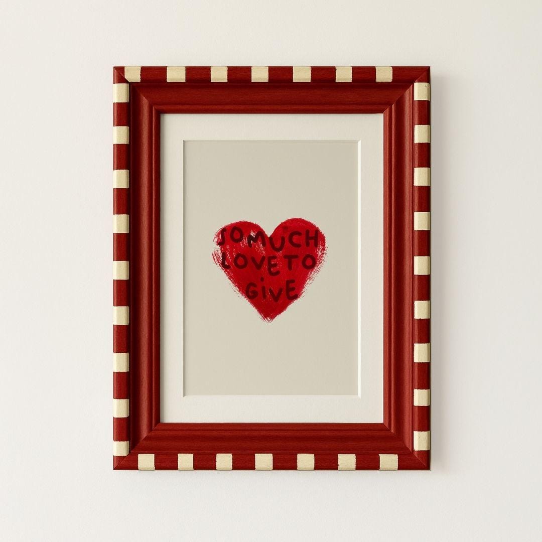 Retro Love Poster for Couples Decor Vintage Print Red Wall Art for ...