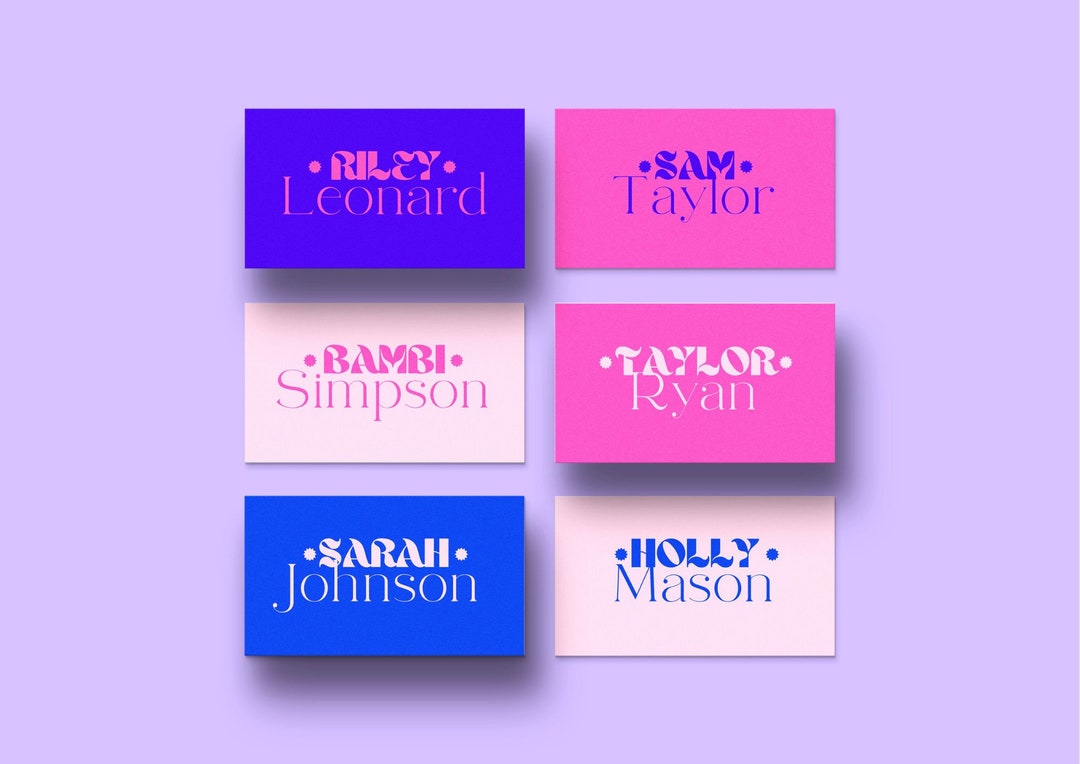 Colourful Editable Printable Food & Name Card for Wedding, Engagement ...