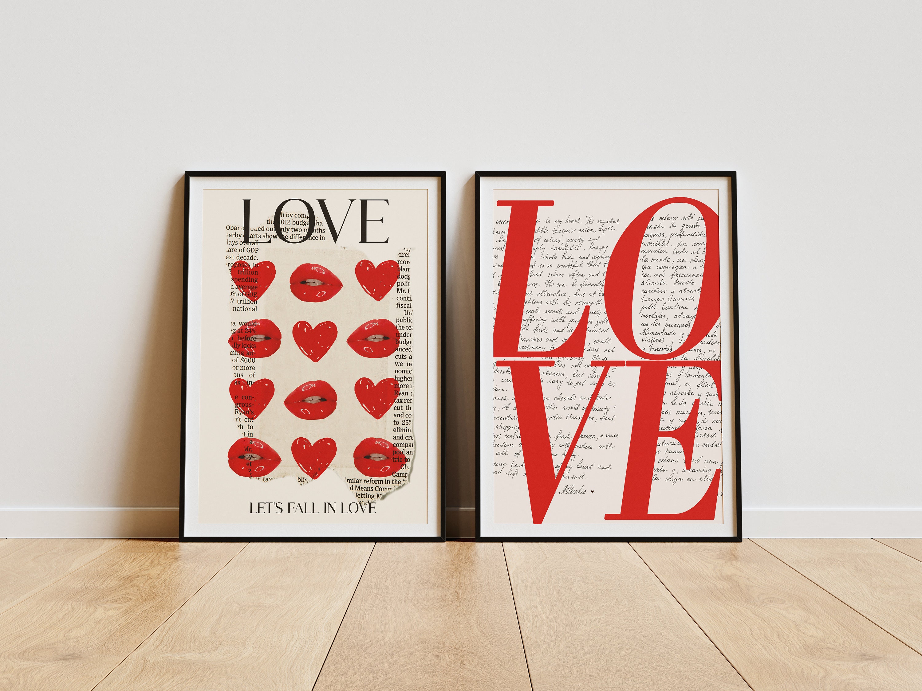 Red Lips Poster for Bedroom Wall Art Red Living Room Decor Red Poster ...