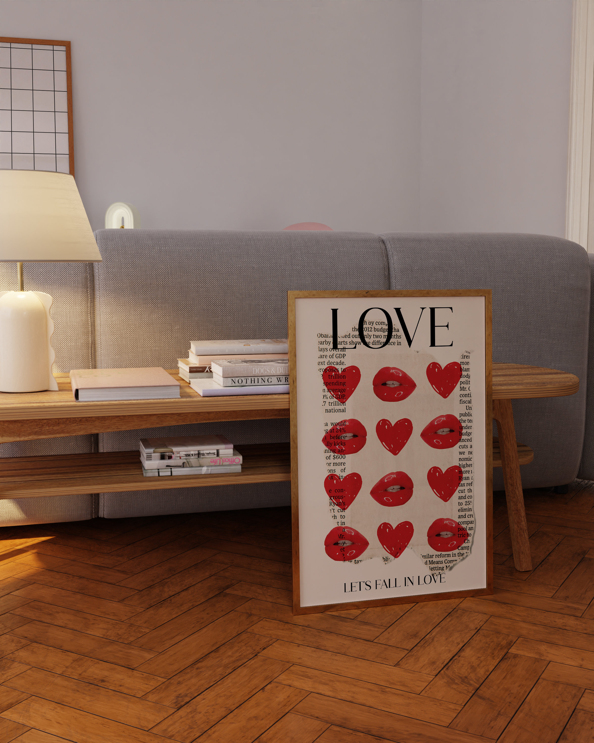 Red Lips Poster for Bedroom Wall Art Red Living Room Decor Red Poster ...