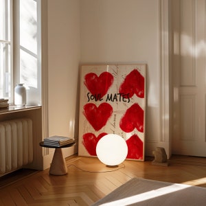 Retro Love Poster for Couples Decor Vintage Print Red Wall Art for ...