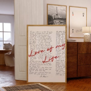 Love Poster, Retro Print, 70s Poster, Red Wall Art, Psychedelic Art ...