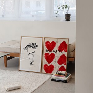 Retro Love Poster for Couples Decor Vintage Print Red Wall Art for ...