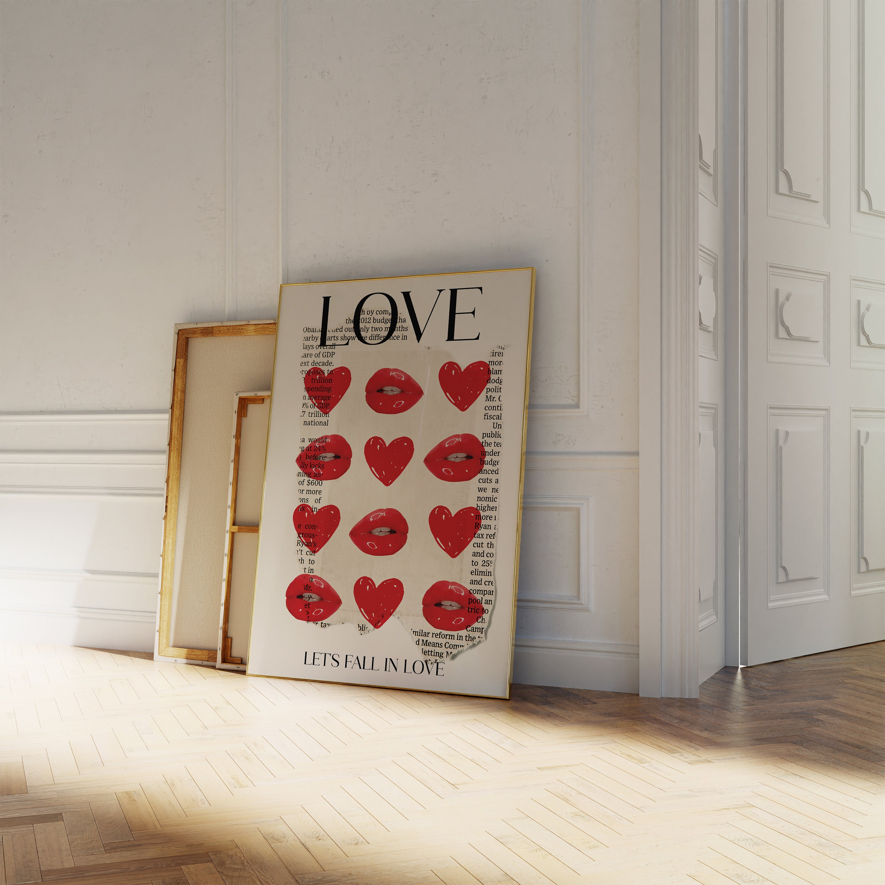 Red Lips Poster for Bedroom Wall Art Red Living Room Decor Red Poster ...