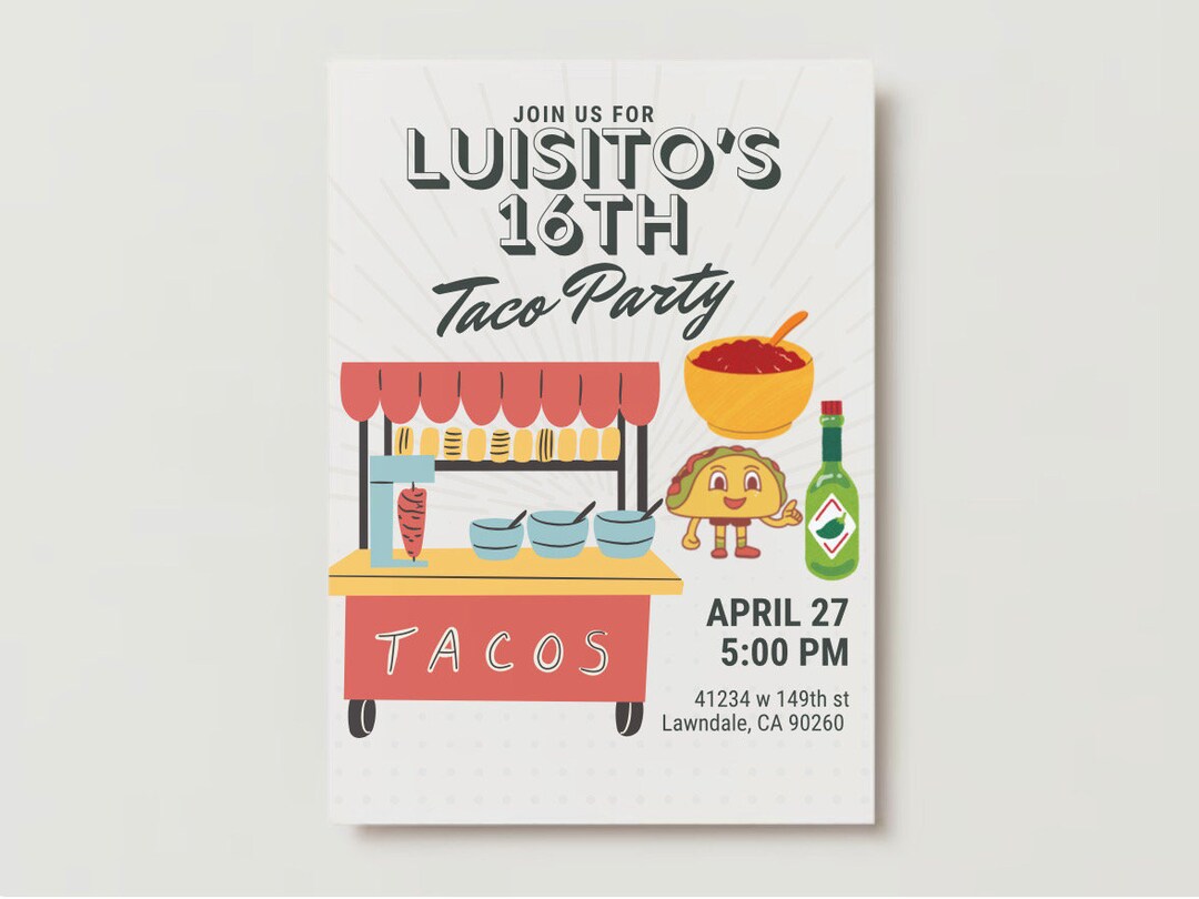 Taco Party Invitation - Etsy