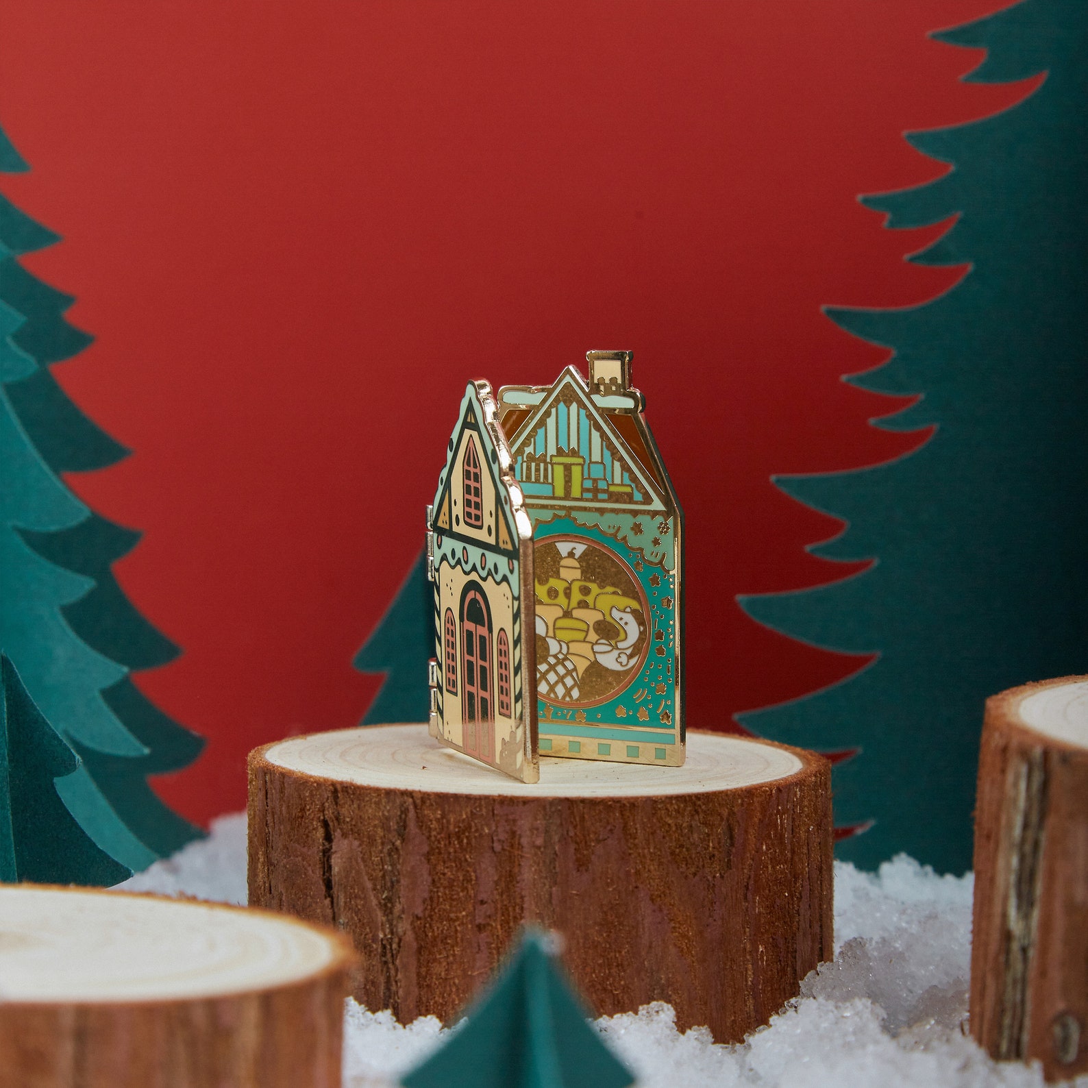 Christmas Ornaments Pins Gingerbread Housebadge Pin Lapel Pin Collar ...