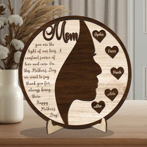 Personalized Mom Wooden Plaque, Custom Name Wood Sign, Mom Wood Sign, I ...